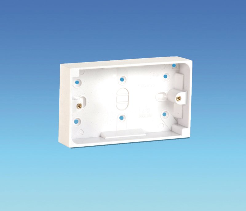 White 2 Gang Surface Box : Pennine Leisure Supplies