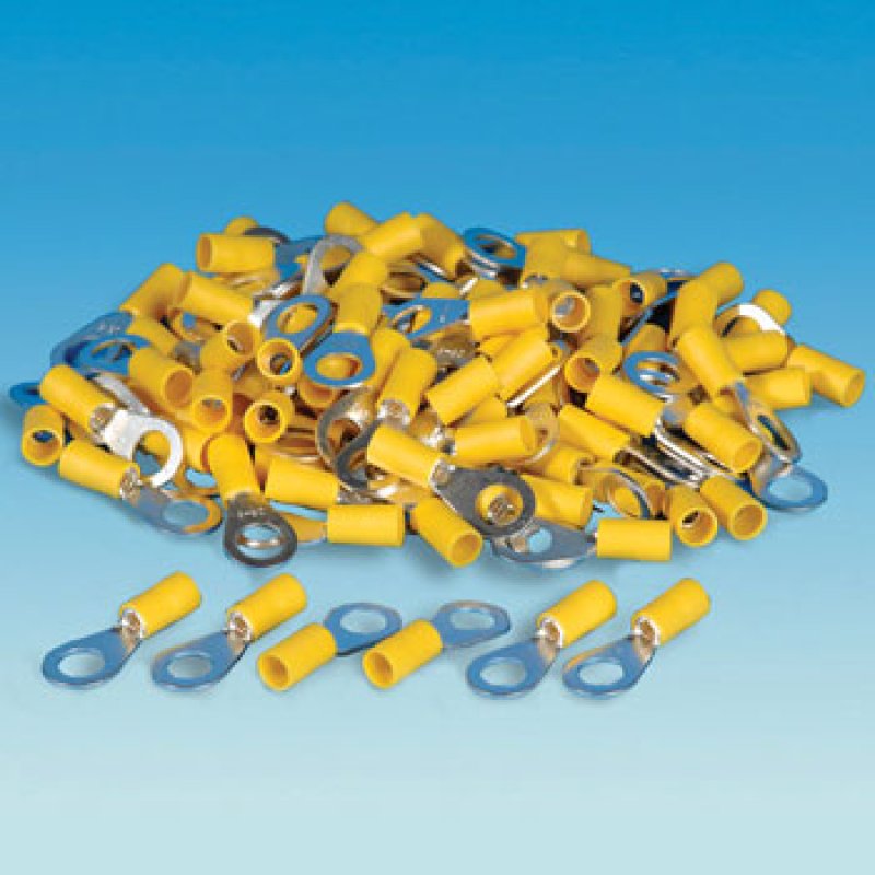 Yellow 8mm Ring Terminal : Pennine Leisure Supplies