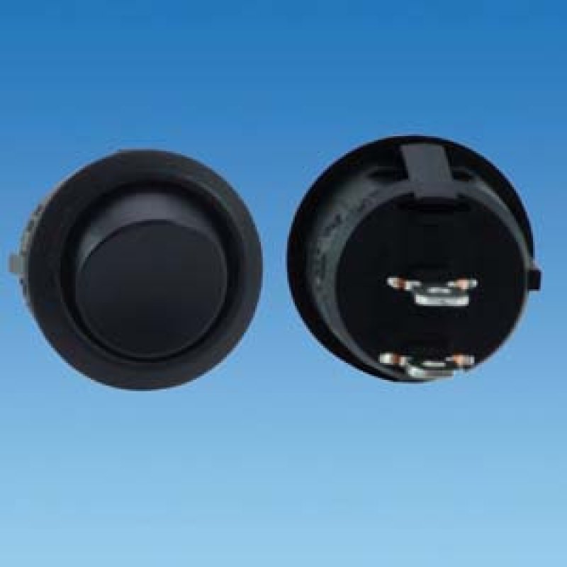 Black Circular Momentary Rocker Switch : Pennine Leisure Supplies
