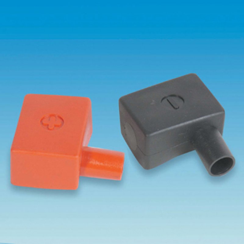 Red & Black Battery Clamp Cover Set : Pennine Leisure Supplies