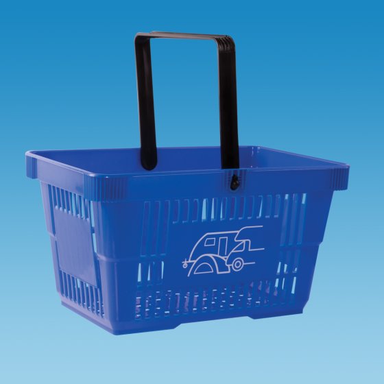 BLUE - Single Handle Plastic Shopping Basket : Pennine Leisure Supplies